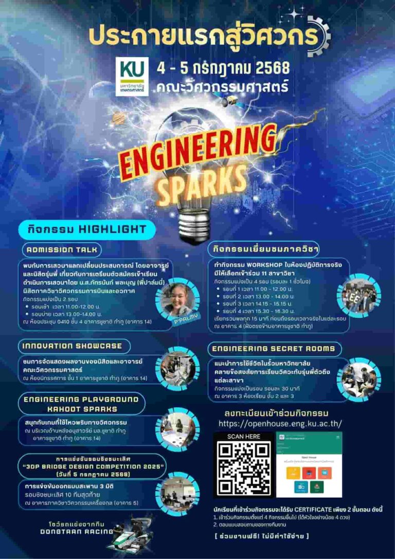 Open House : เปิดบ้าน KU Engineering Sparks | TCASter